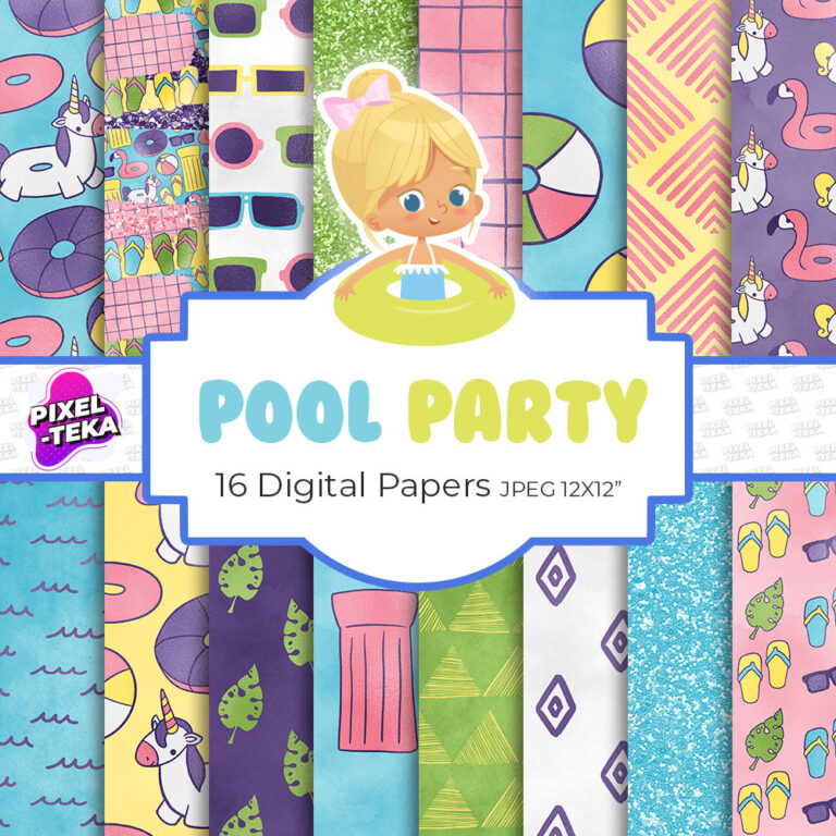 Pool Party DIgital Paper – Pixelteka